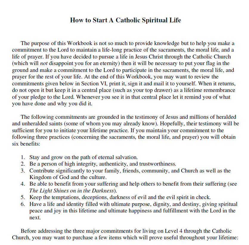 How to Start A Catholic Spiritual Life